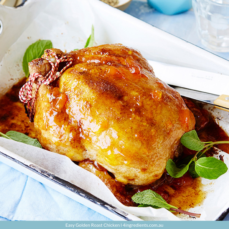 Easy Golden Roast Chicken – 4 Ingredients