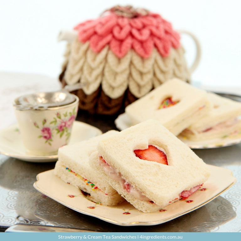 Strawberry & Cream Tea Sandwiches – 4 Ingredients